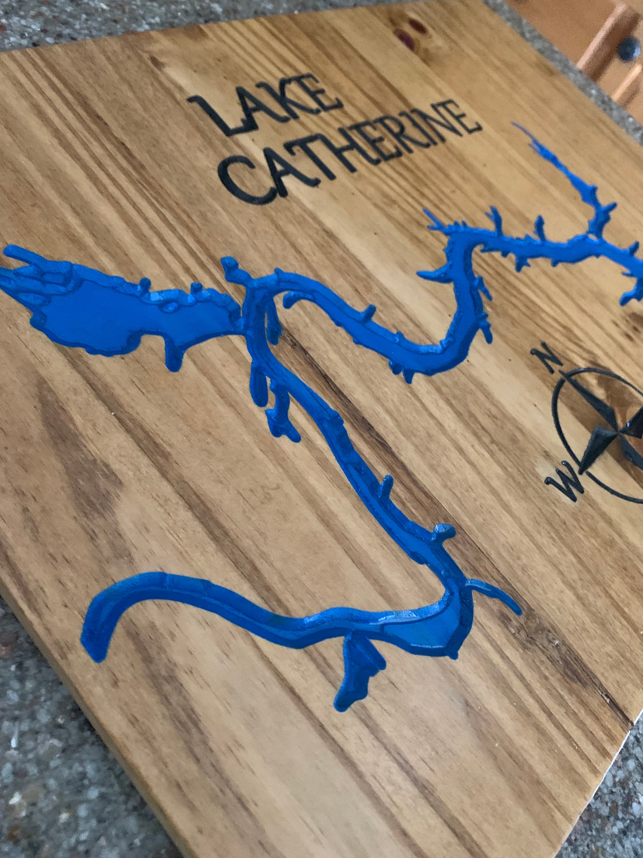 Lake Catherine Map Sign - Etsy