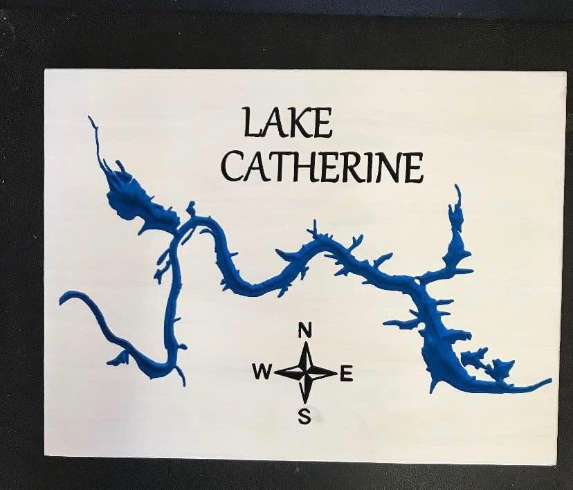 Lake Catherine Map Sign - Etsy