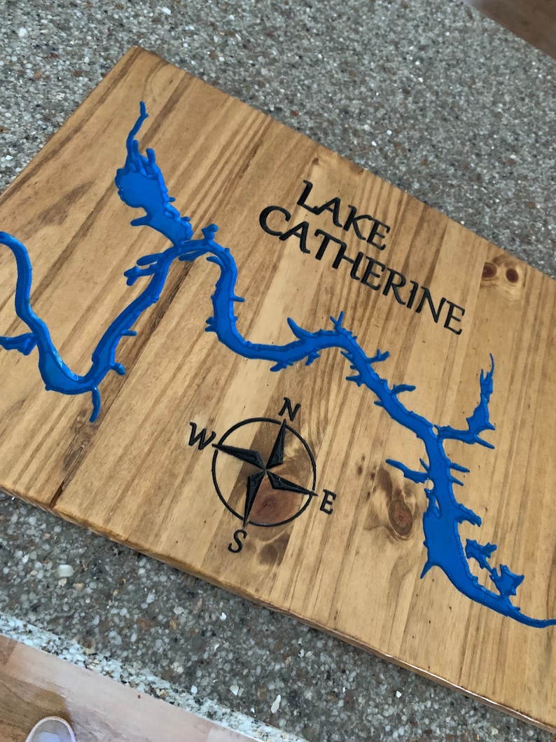 Lake Catherine Map Sign - Etsy