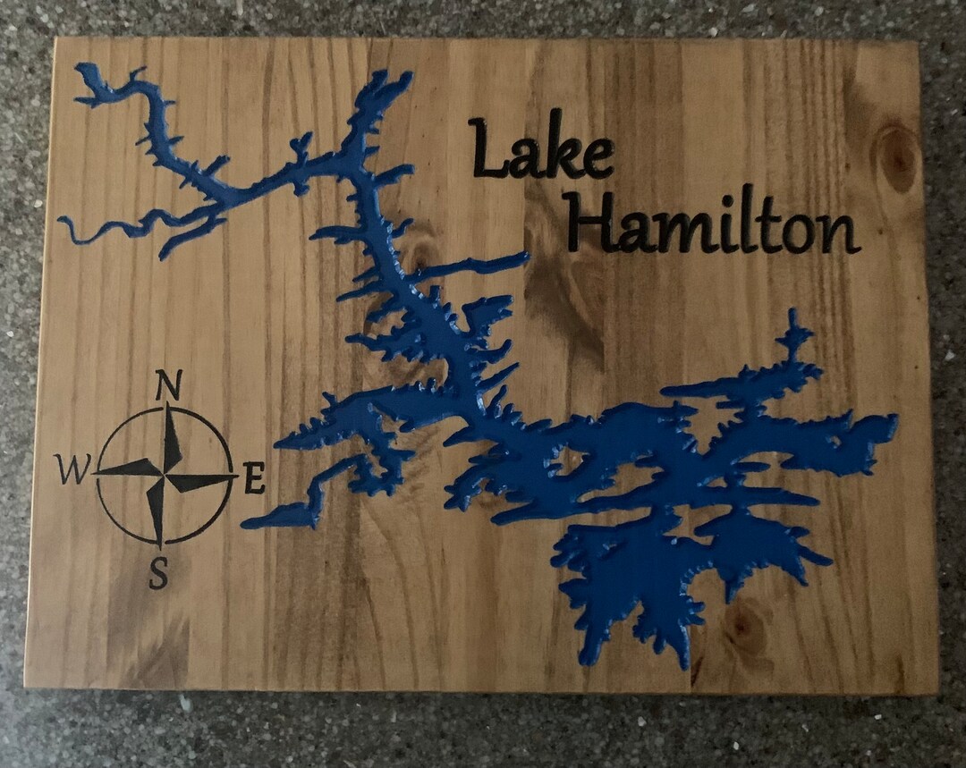 Lake Hamilton Map Sign - Etsy
