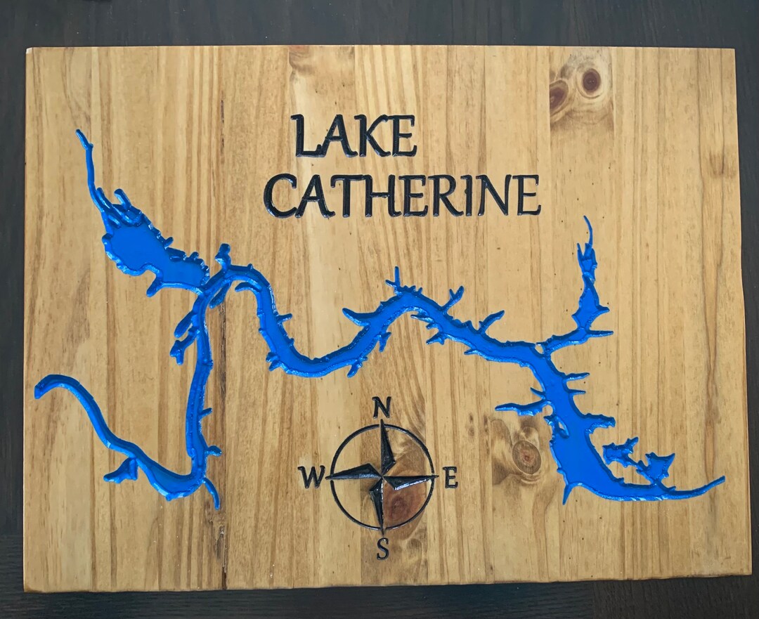 Lake Catherine Map Sign - Etsy