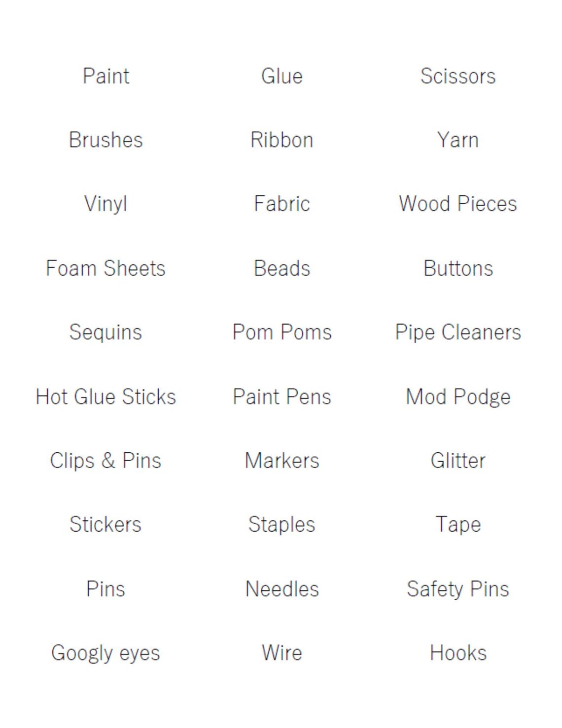 Craft Supply Labels Printable – 5 Font Styles | 2 5/8" X 1" Label ...