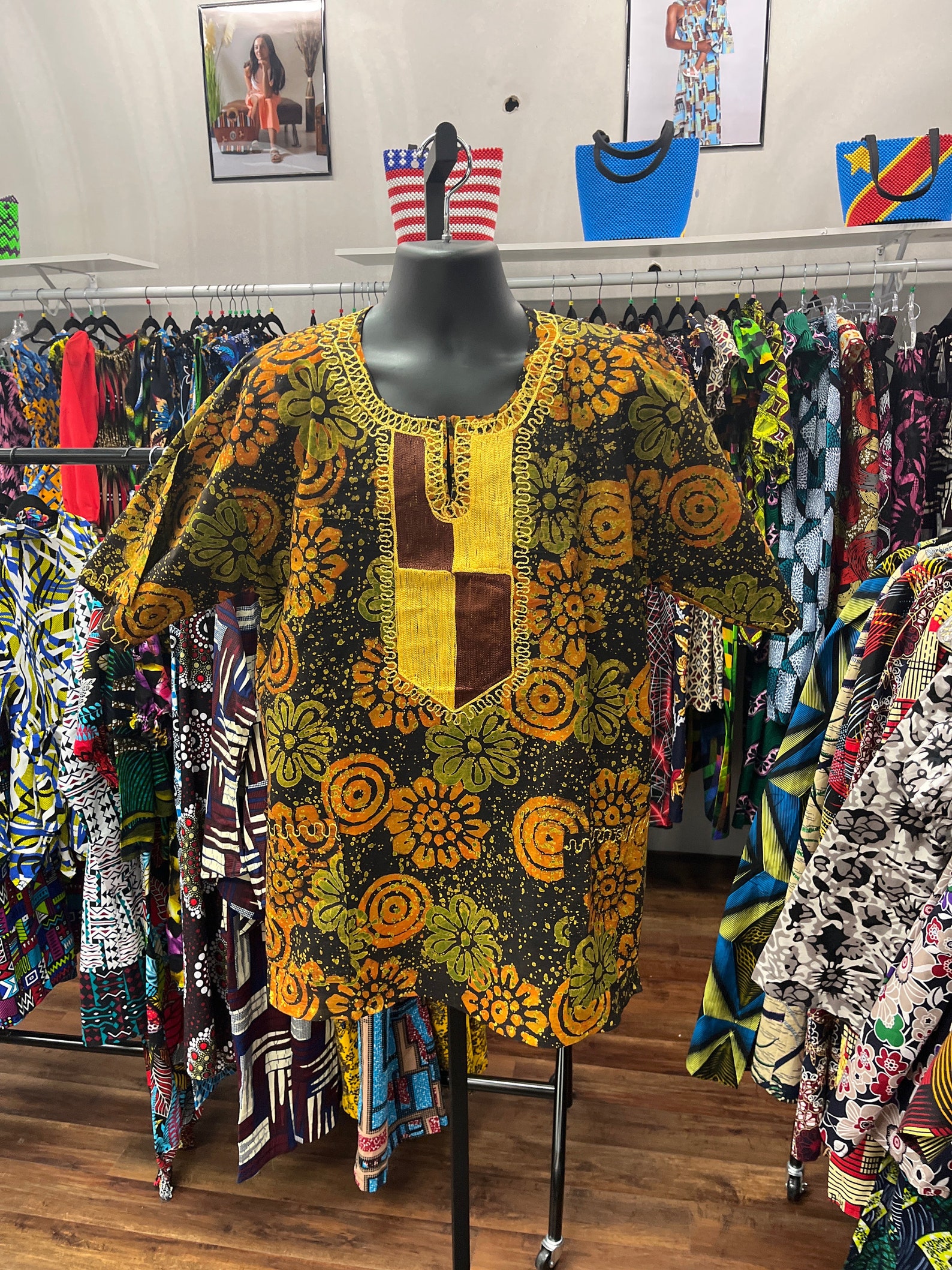 African Fabric Kitenge. Men One Size. Kenyan Dashiki Men Shirt. - Etsy