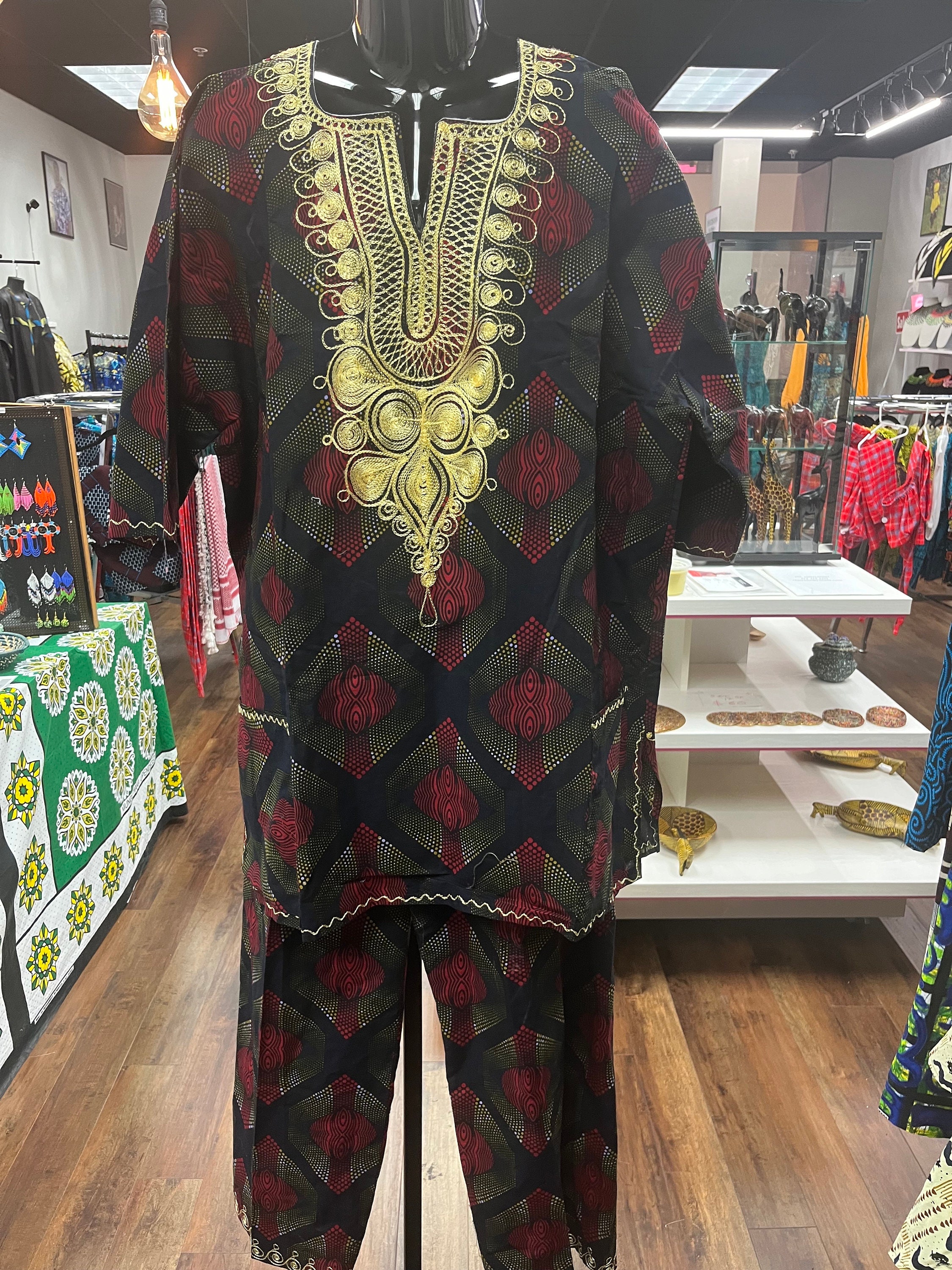 African Kitenge Men's Suit: Mixed Color Matching Outfit - Etsy
