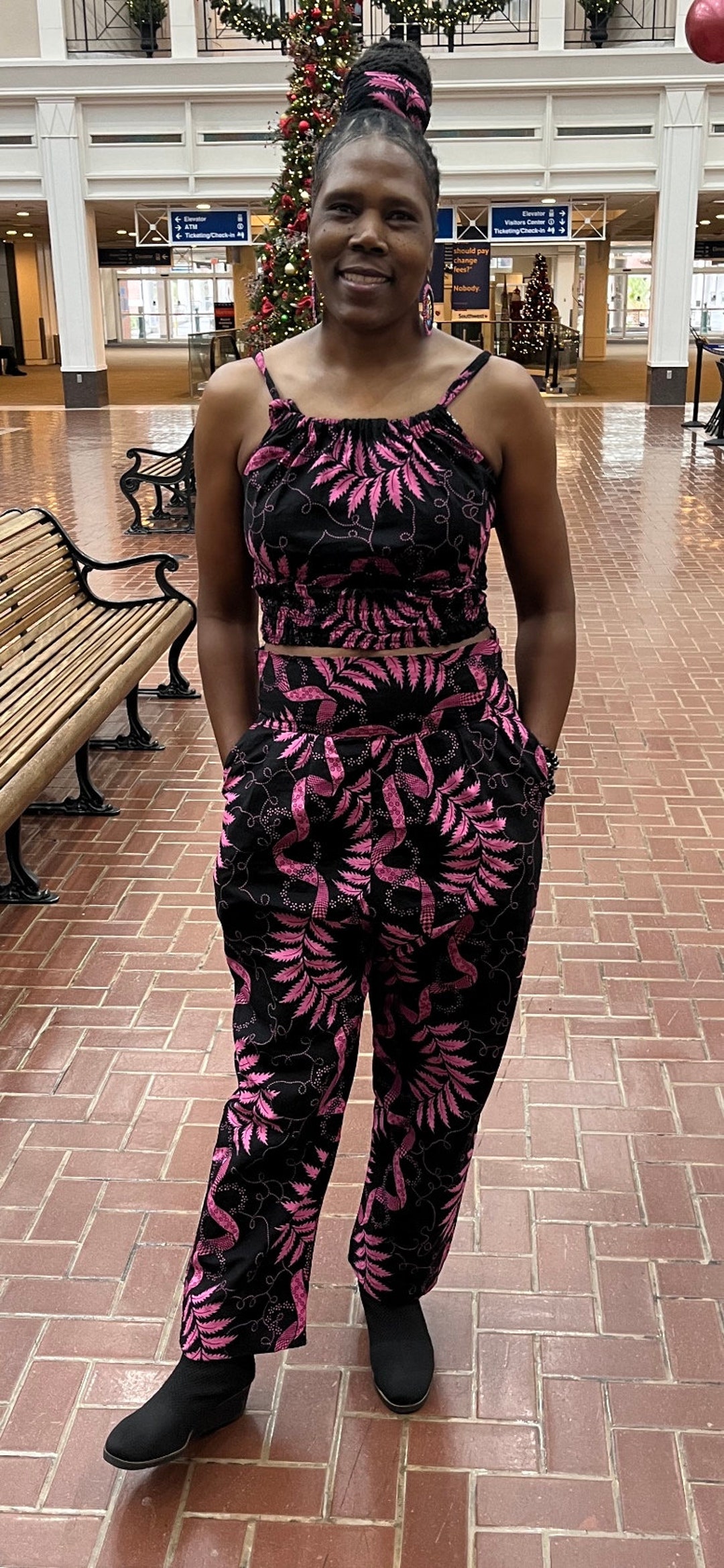 African Fabric Kitenge. Women One Size. Kenyan Ethnic Women Pants and ...