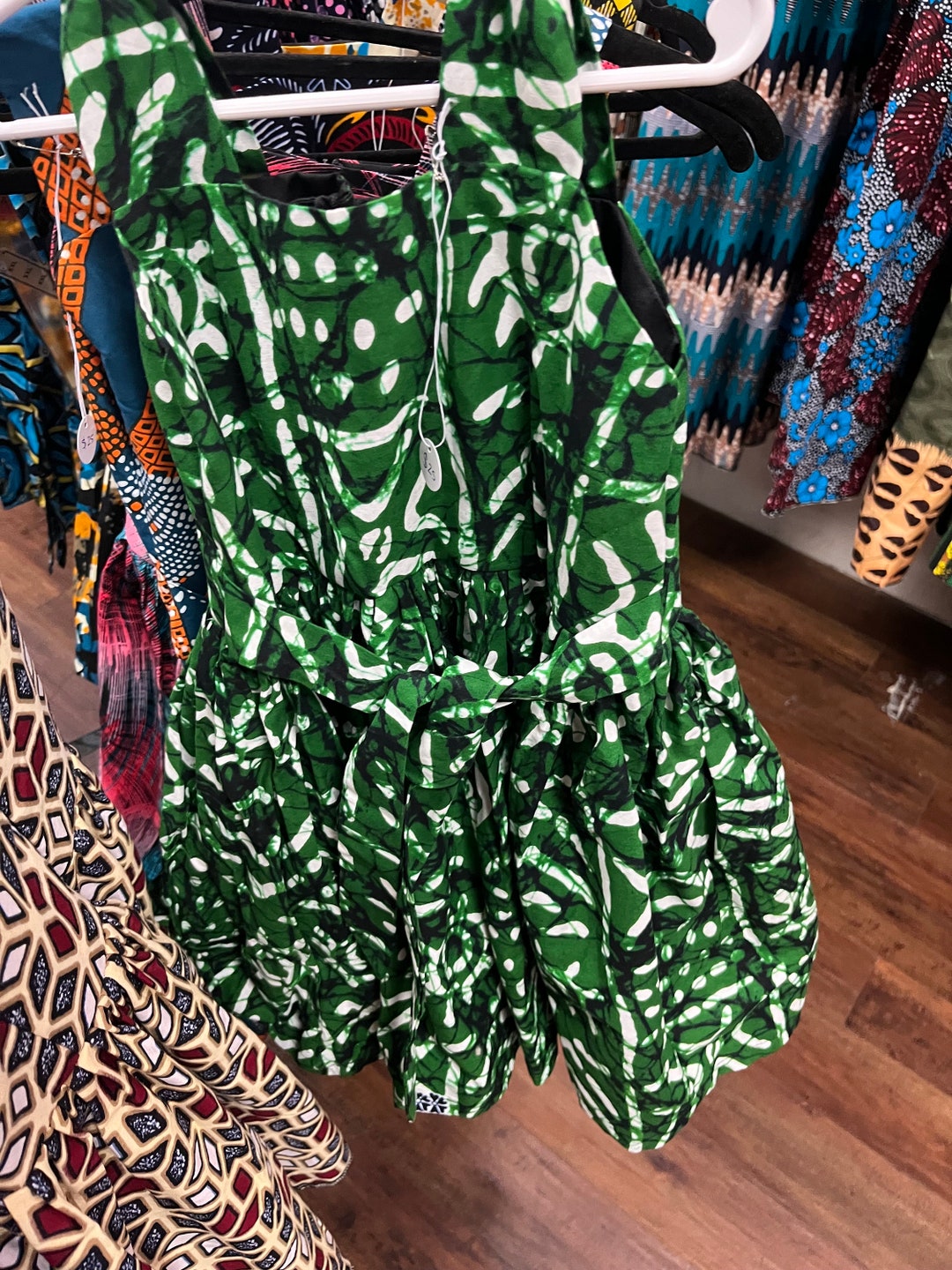 African Kitenge. Kids Short Sleeve Dress. Kitenge Patterned Kids Dress ...