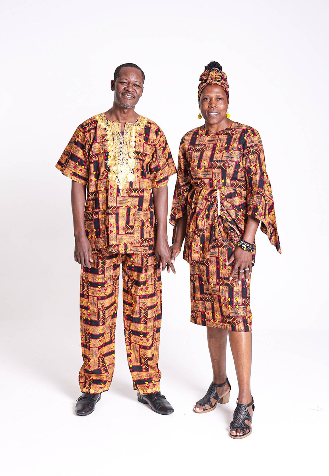 African Kitenge Couple Outfits. Mixed Color Couples Outfits - Etsy