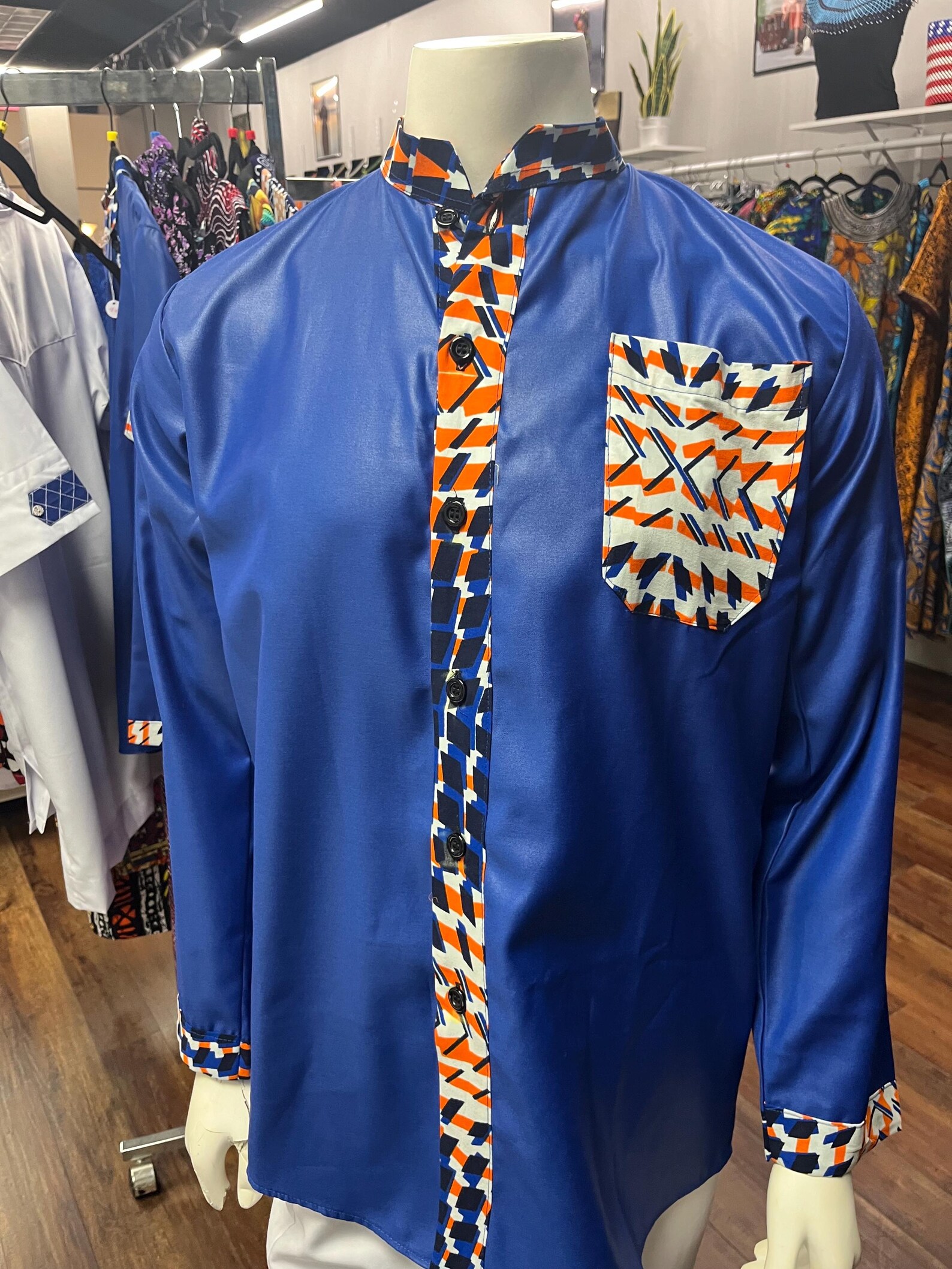 Plain Shirts With Kitenge Fabric Decorations. Gift for Him. - Etsy