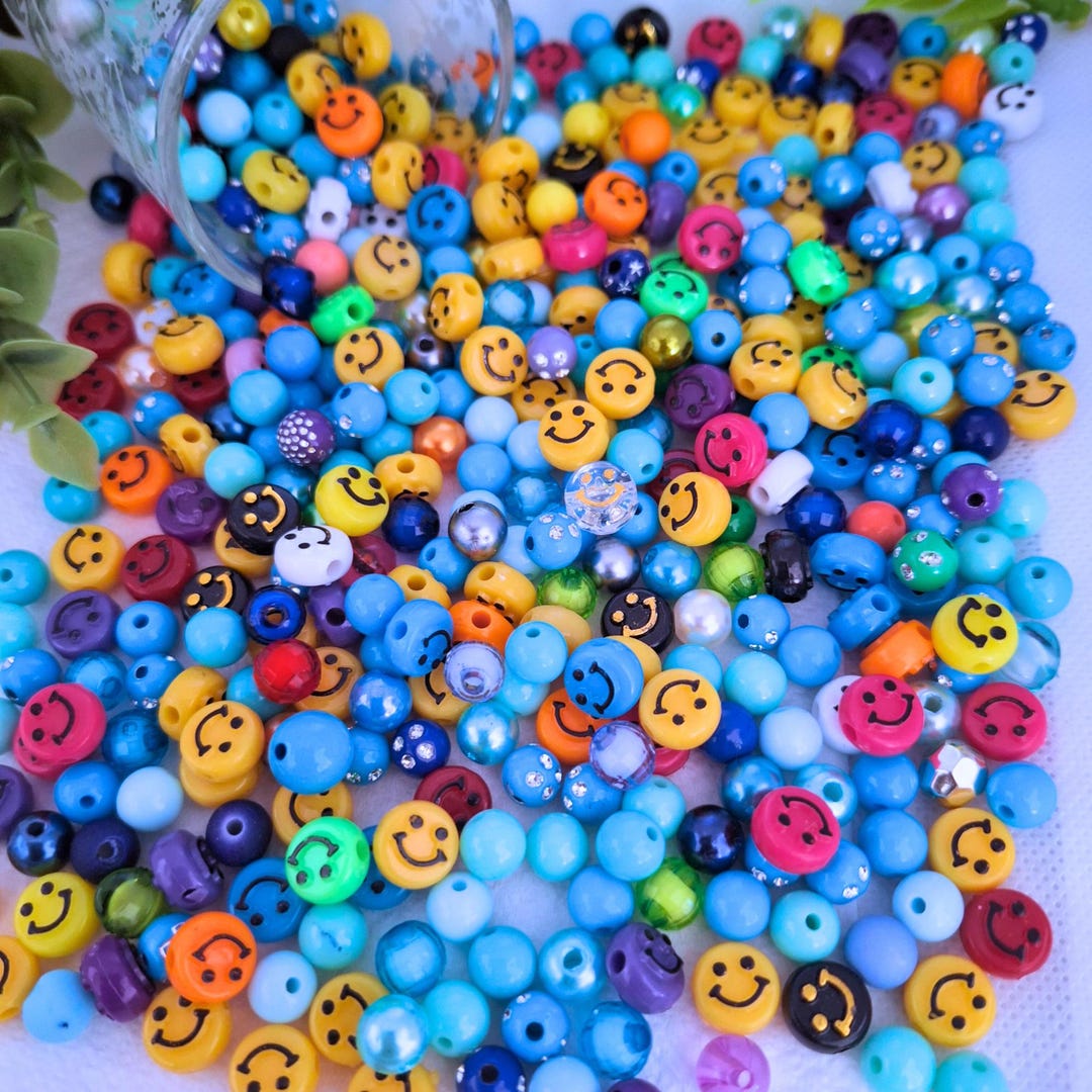 Smiley Beads, Variety Beads Bulk, Mixed Beads,craft Birthday Party ...
