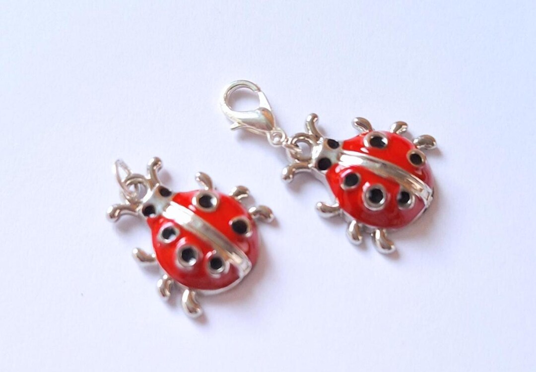 Red Ladybird Enamel Charm: Lobster Clasp Clip-on - Etsy
