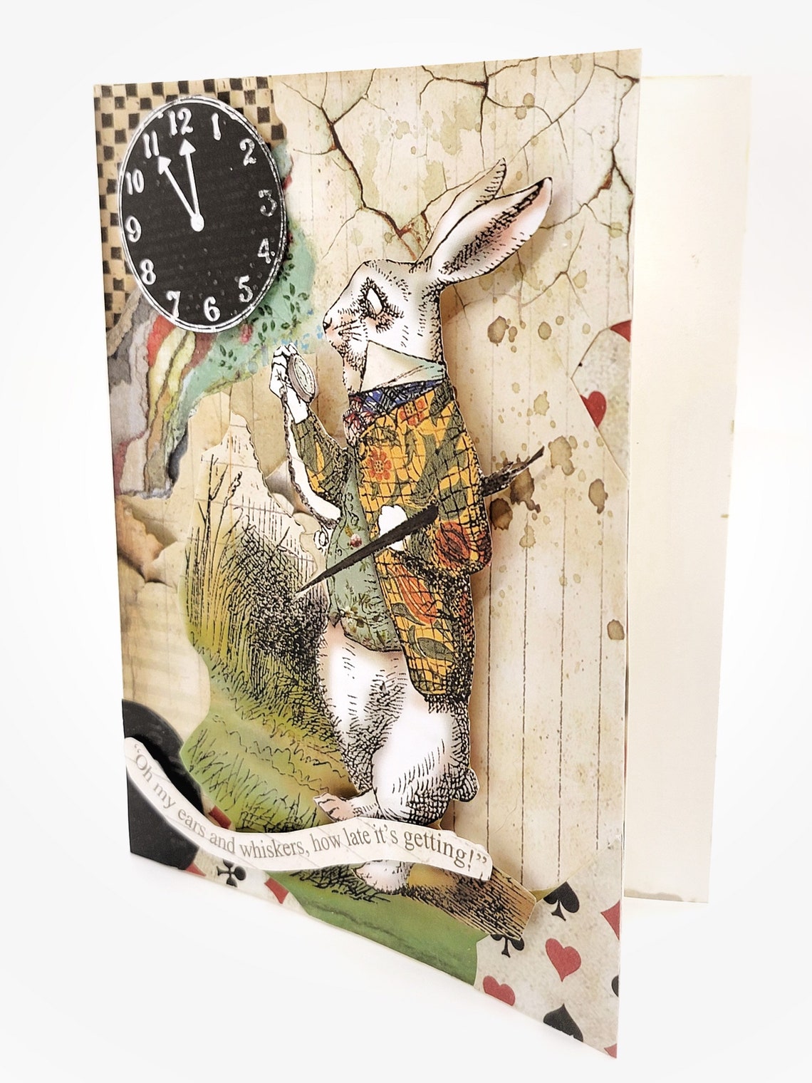 Im Late White Rabbit Greeting Card - Etsy