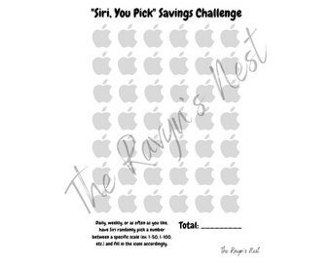 Let Siri Pick Savings Challenge | Fun Digital Budget Tracker ...