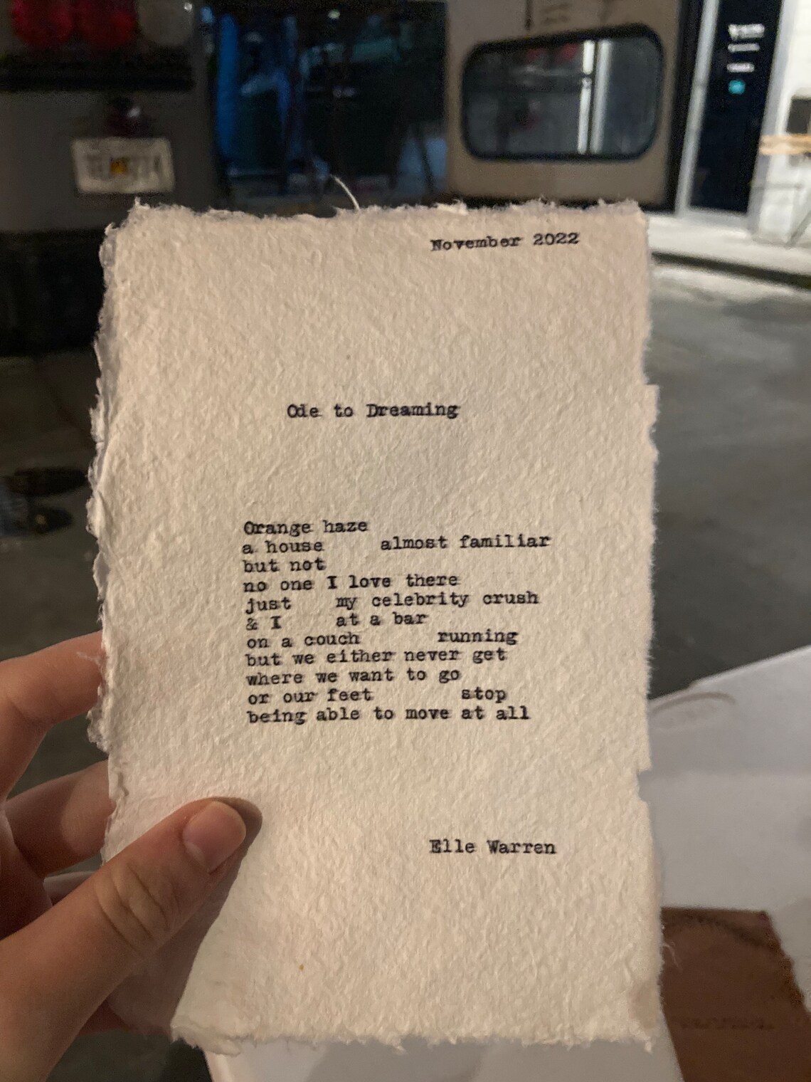 Custom Poem, Personalized Poem, Typewriter Poetry, Deckled Edge, Cotton ...