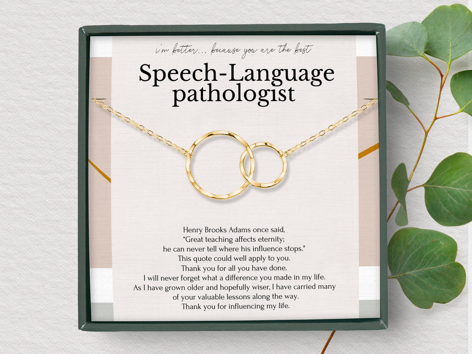 Speech Language Pathologist Gift Necklace for Women | Therapist ...