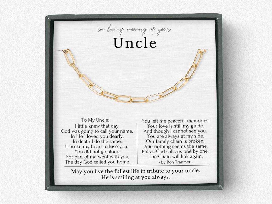 Loss of Uncle Gift, Uncle Remembrance Necklace Gift, Sympathy Gift ...