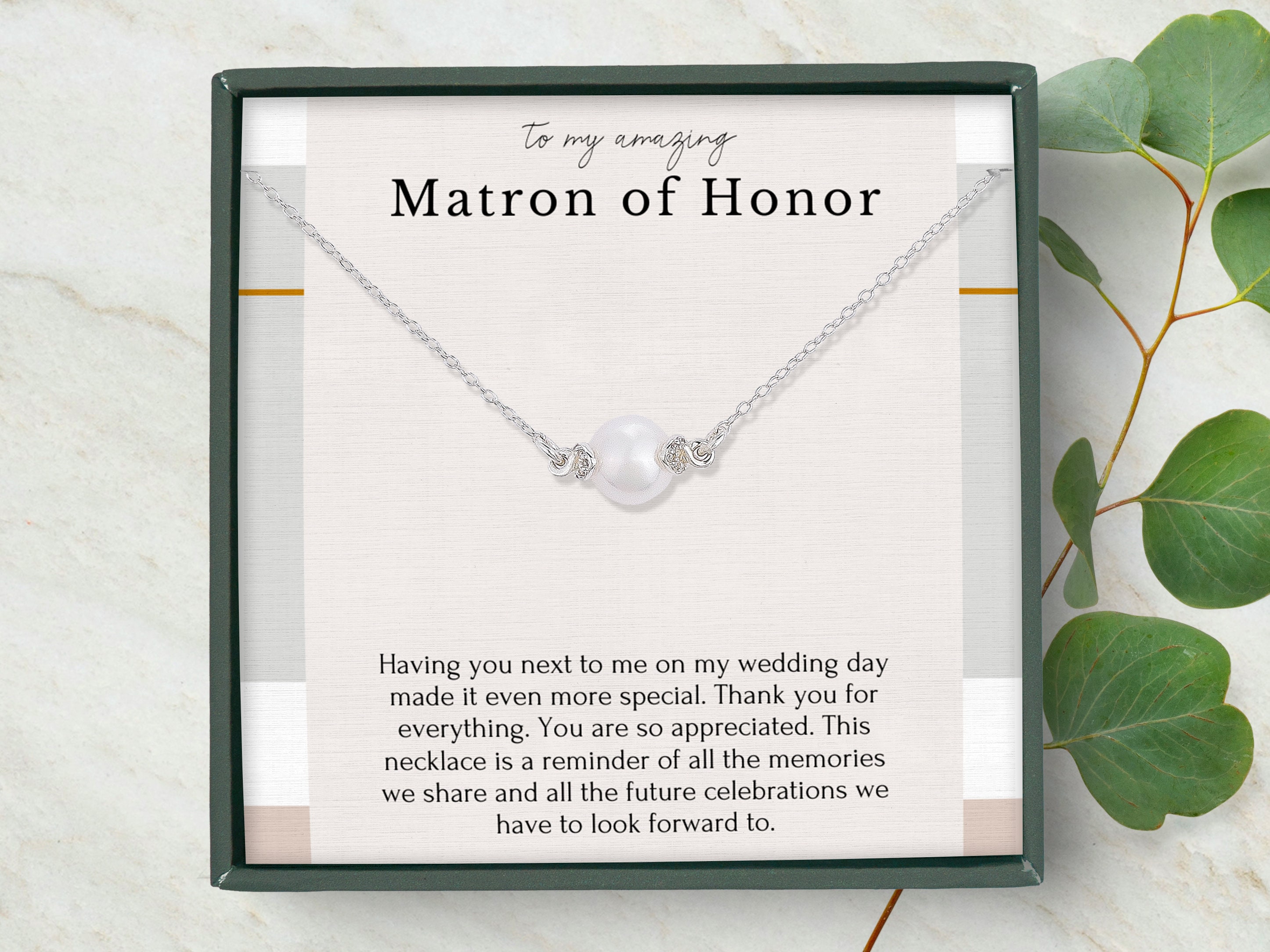 Matron of Honor Necklace Gift From the Bride Matron of Honor | Etsy