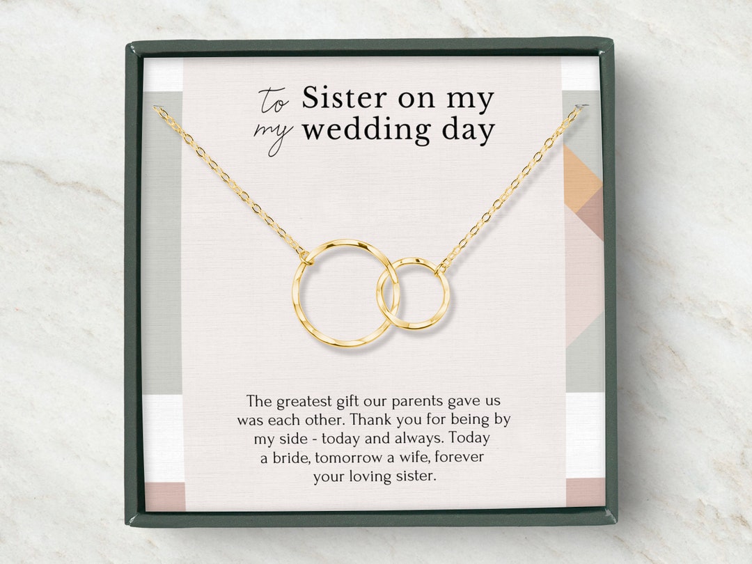 Sister Wedding Gift From Sister, Sister Wedding Day Gift Necklace With ...