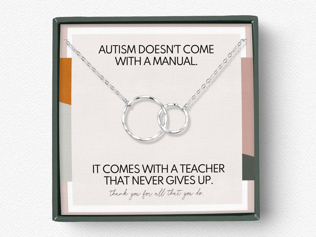 Autism Teacher Gift Autism Awareness Necklace Gift Thank You Gift for ...