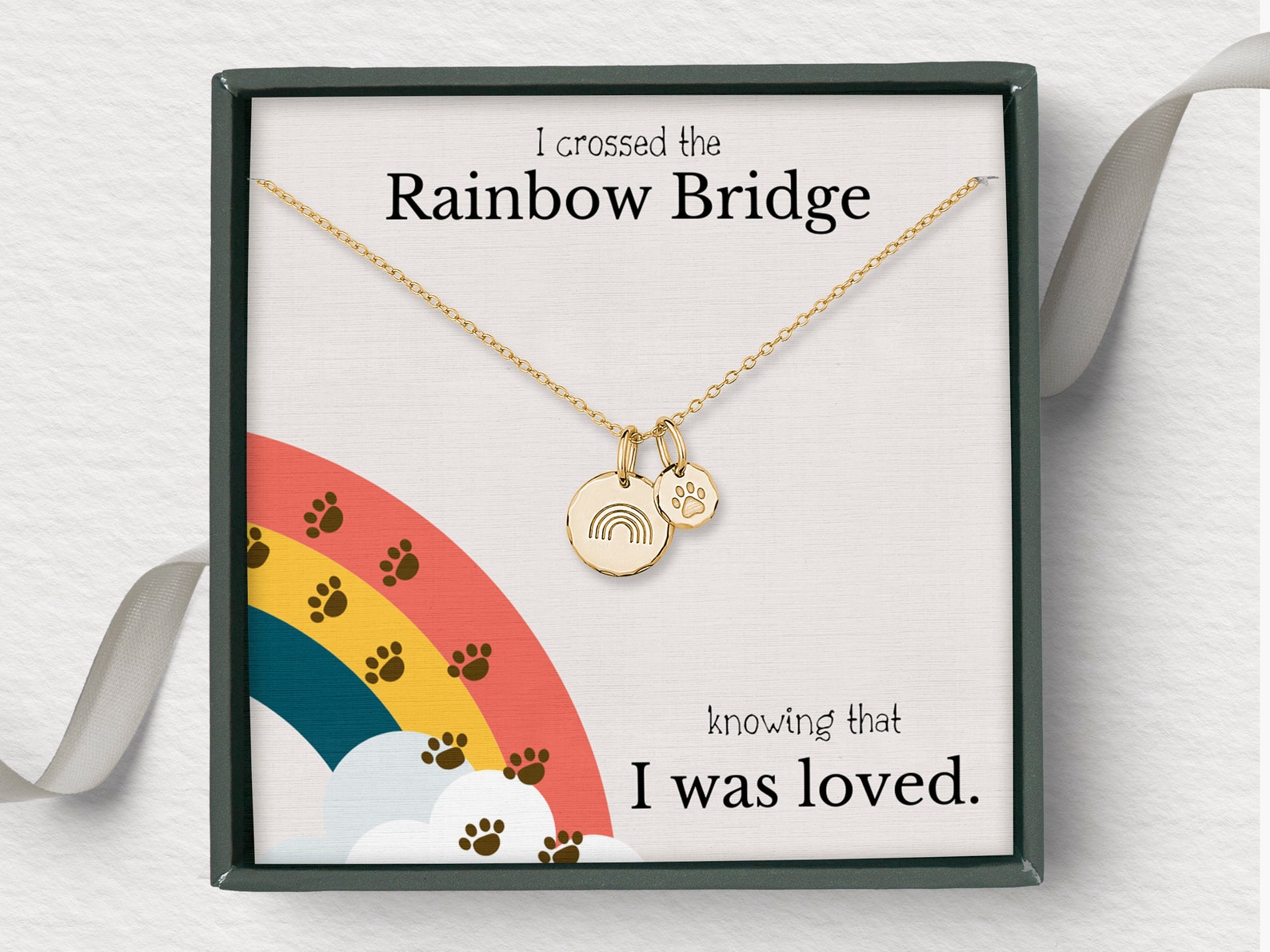 Rainbow Bridge Necklace Pet Loss Gifts Pet Memorial - Etsy