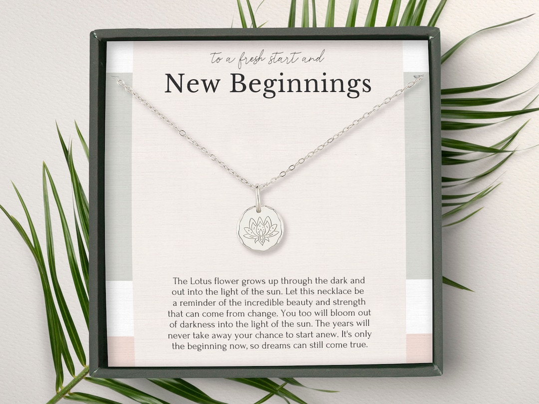 New Beginnings Necklace Gift for Woman Lotus Flower Necklace Fresh ...