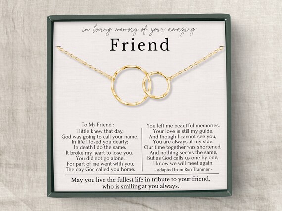 Loss of Friend Necklace Gift Best Friend Remembrance | Etsy