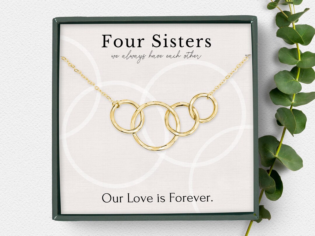 4 Sisters Necklace Gift | Four Sisters Jewelry Present | Jewelry Gifts ...