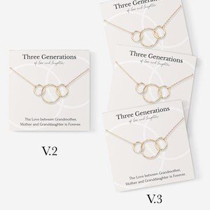 Three Generations Necklace Mother Daughter Grandmother 3 Circle ...