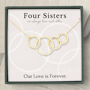 4 Sisters Necklace Gift Four Sisters Jewelry Present Jewelry Gifts ...