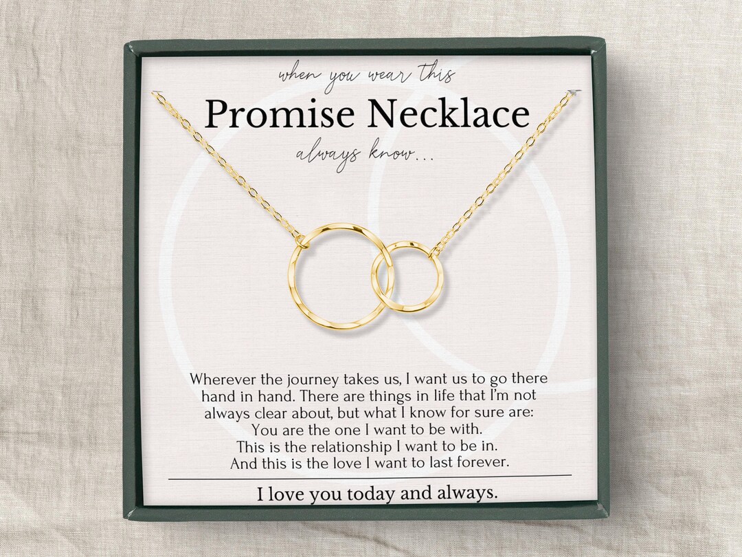 Promise Ring Necklace Gold Sterling Silver | Gifts for Girlfriend ...