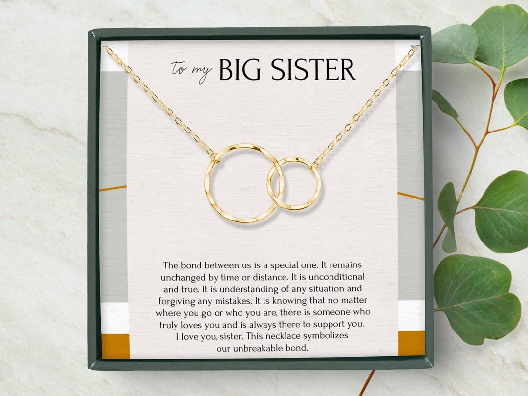 Big Sister Necklace Jewelry Gift • Sister Birthday Necklace Gift • to ...