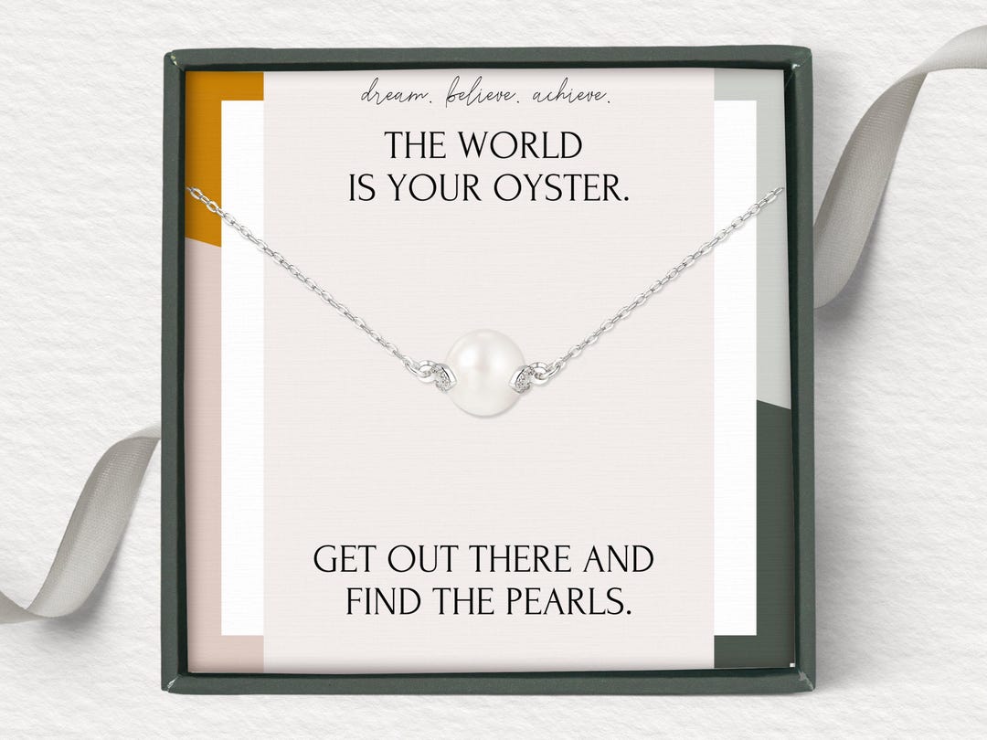 Graduation Pearl Necklace Gift for Her, College Graduation, High School ...