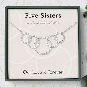 5 Sisters Gift Five Sisters Necklace Jewelry 5 Rings for 5 Sisters ...