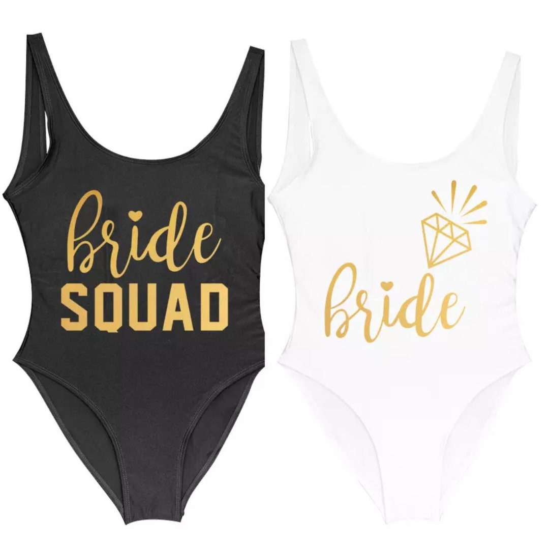 Bride Swimwear Bride Squad Swimsuit Bride One Piece - Etsy