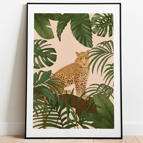 Leopard Wall Art Wall Print Boho Home Décor Moon Art - Etsy UK