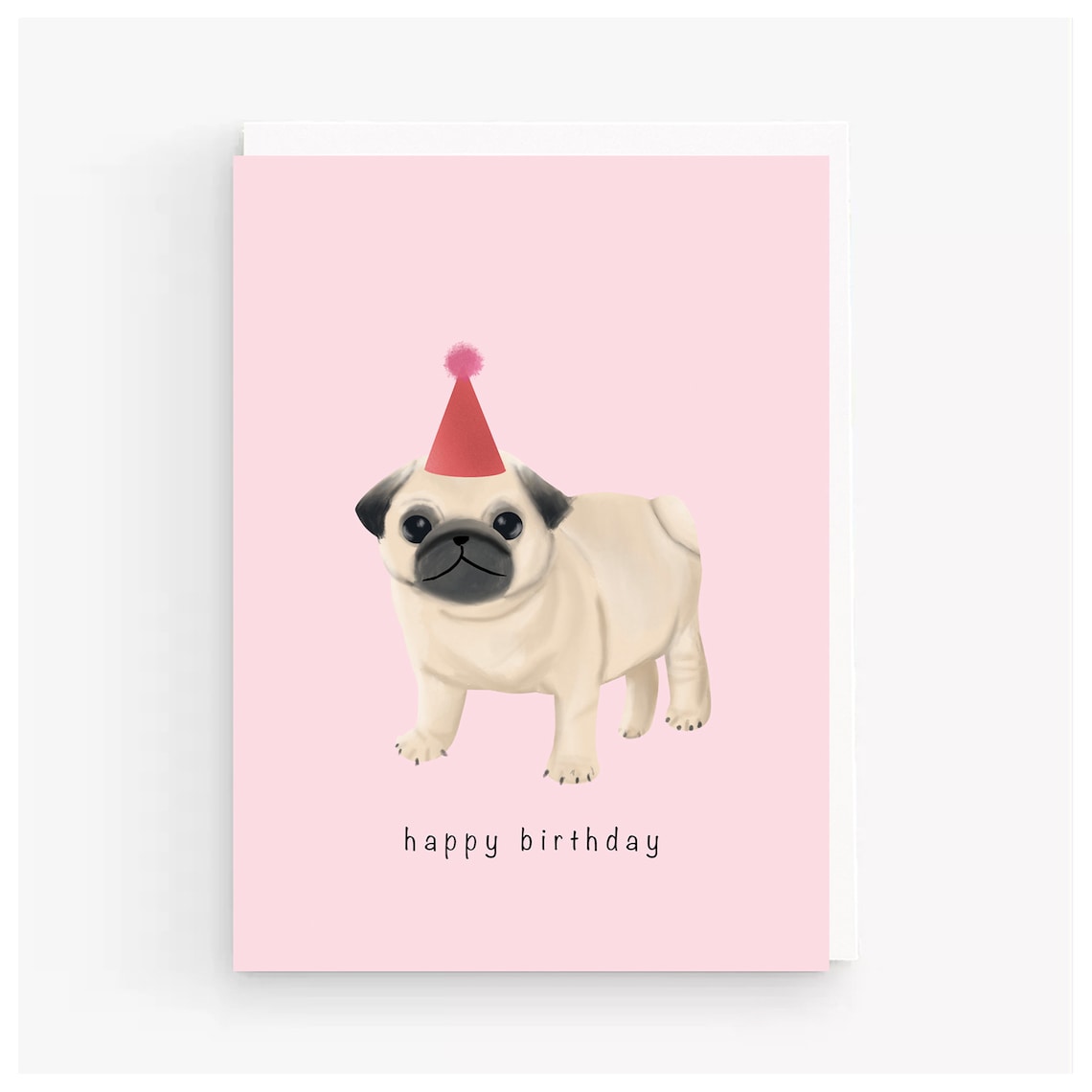 Cute Pug Birthday Card Happy Birthday Card Illustrated Pug | Etsy UK