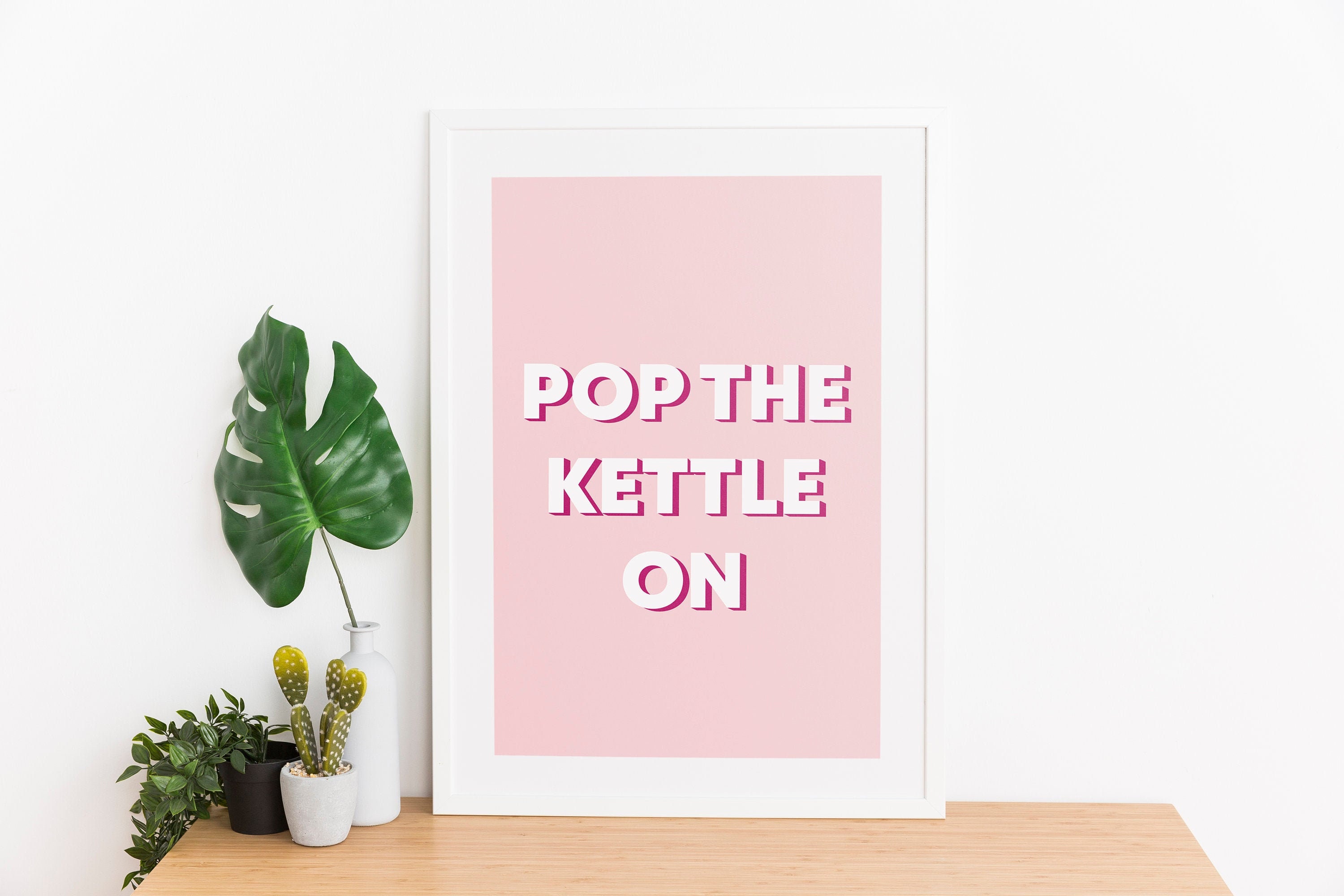Pop the Kettle on Print. Kitchen Wall Art Print. Fun - Etsy UK