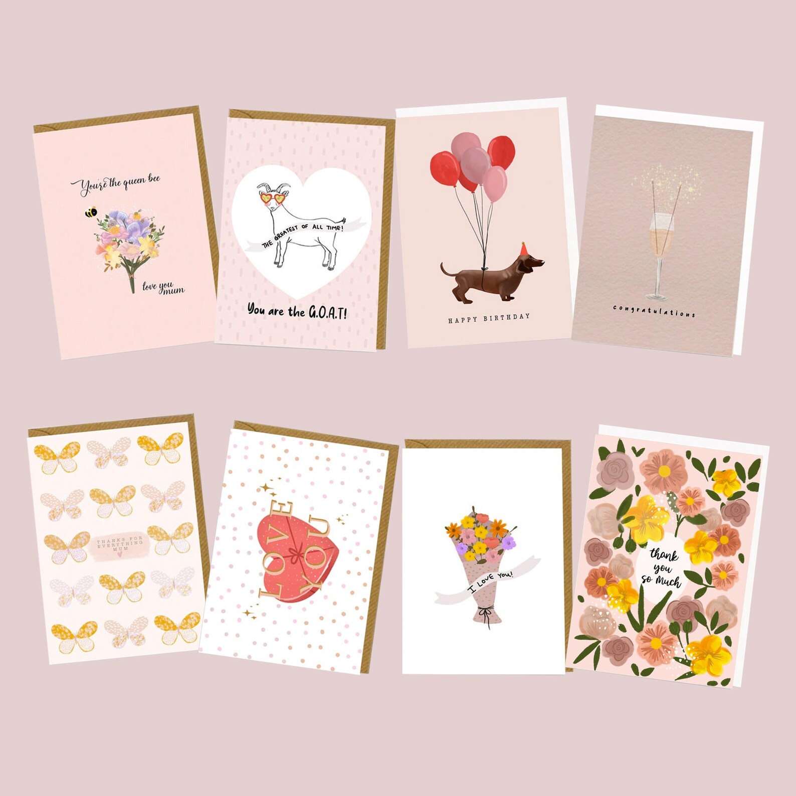 Greeting Card Set. Set of 4 Cards. Greeting Cards Multipack. 4 - Etsy UK