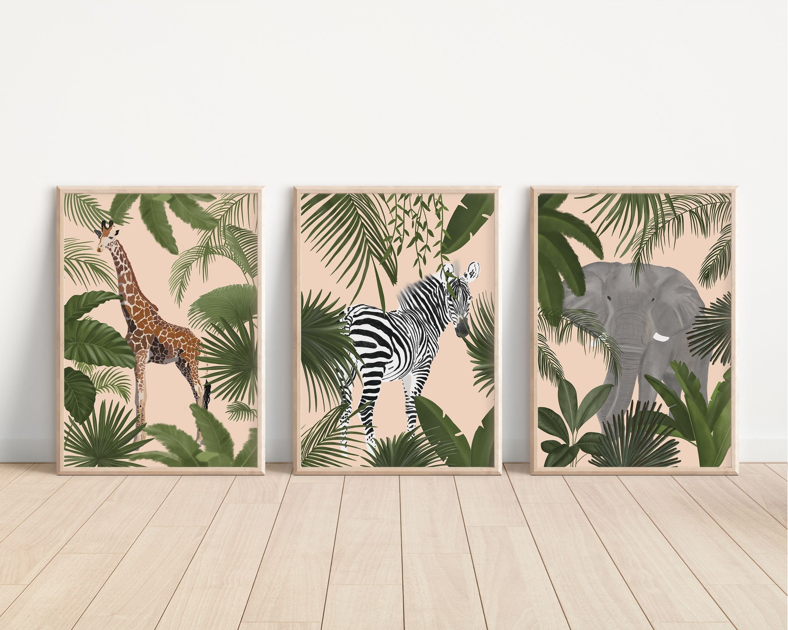 Tropical Animal Prints: Safari Nursery Wall Art, Set of 3, Christmas ...
