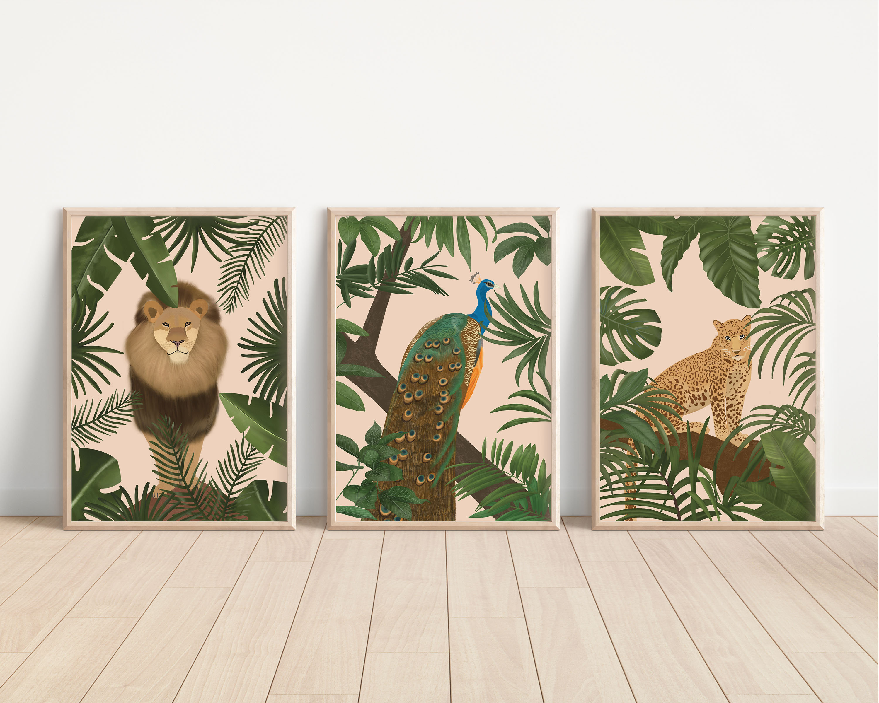 Tropical Animal Prints: Safari Nursery Wall Art, Set of 3, Christmas ...