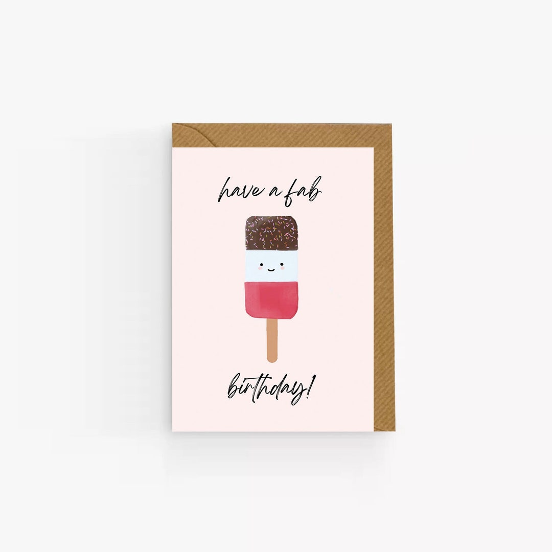 Fab Ice Lolly Birthday Card: Punny Card for Friend - Etsy