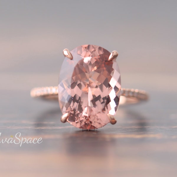 Oval Morganite Ring - Etsy