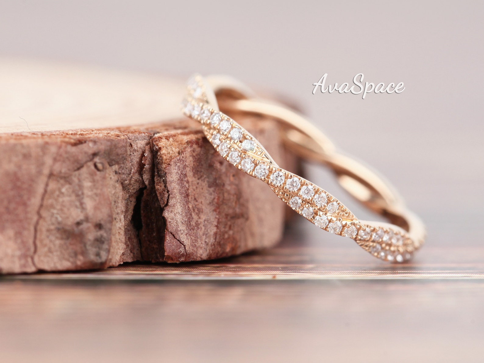 Diamond Wedding Band Full Eternity Ring Style 14K Yellow Gold - Etsy