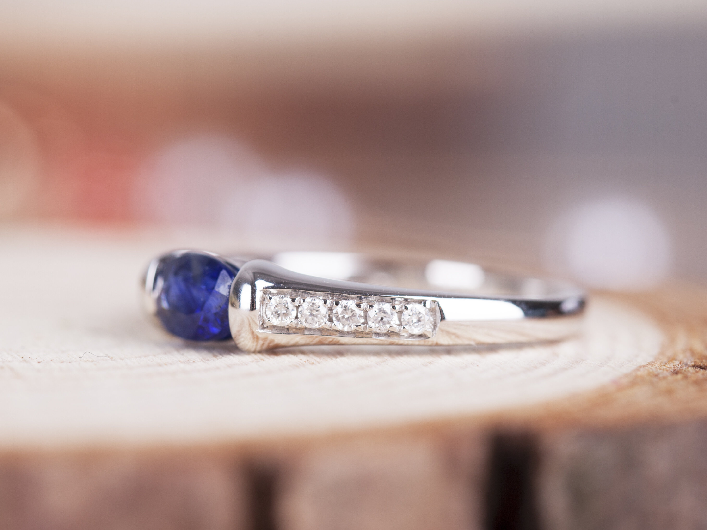 Blue Sapphire Engagement Ring White Gold Ring, Natural Sapphire Ring ...