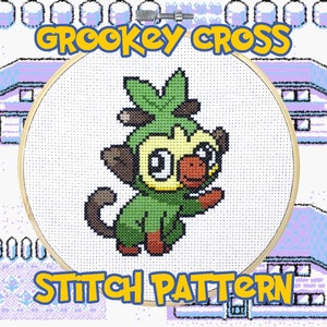 Grookey Cross Stitch Pattern - Pokemon Sword/shield Inspired - Etsy