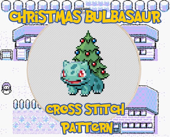 Christmas Bulbasaur Cross Stitch Pattern Pokemon Inspired | Etsy
