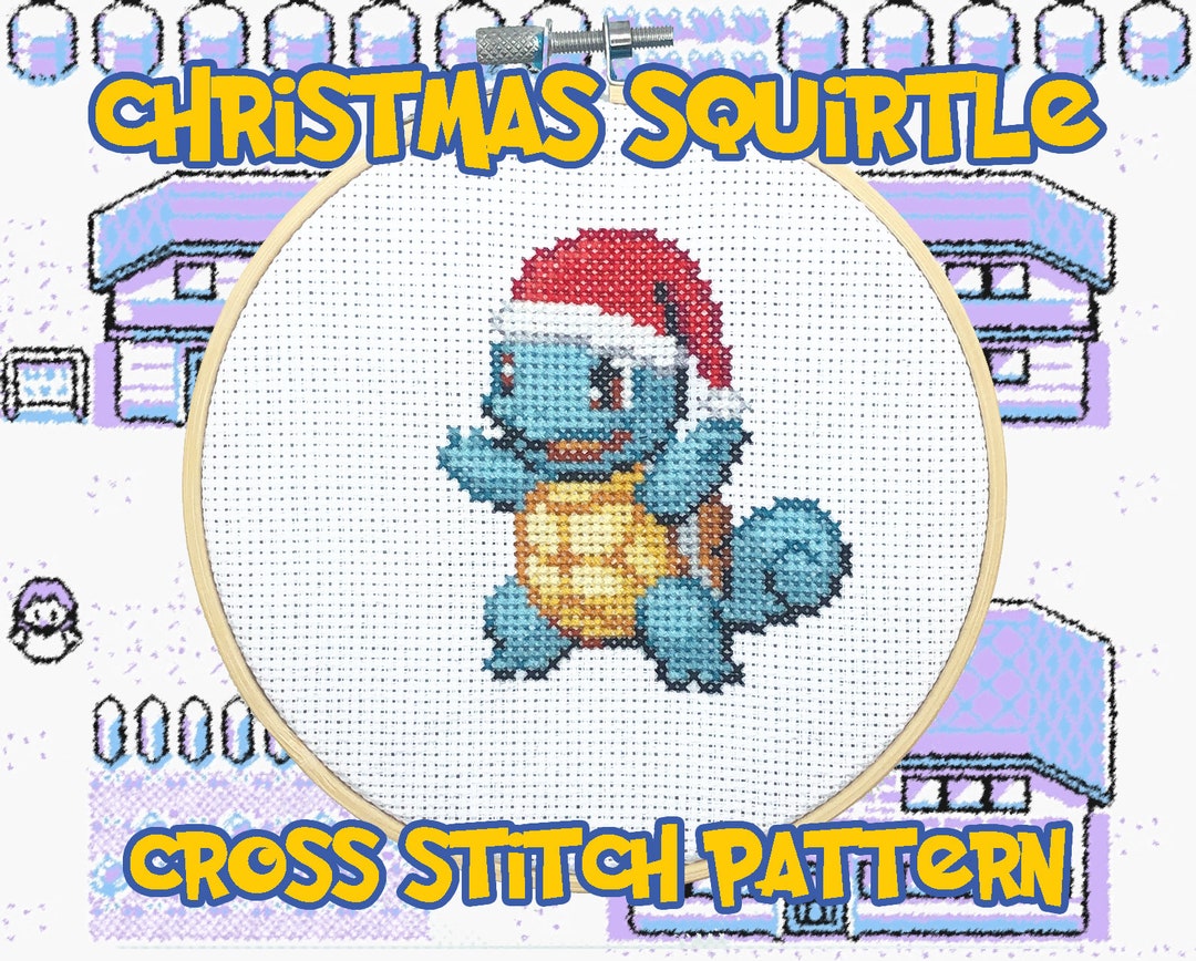 Christmas Squirtle Cross Stitch Pattern - Pokemon Inspired - Etsy UK