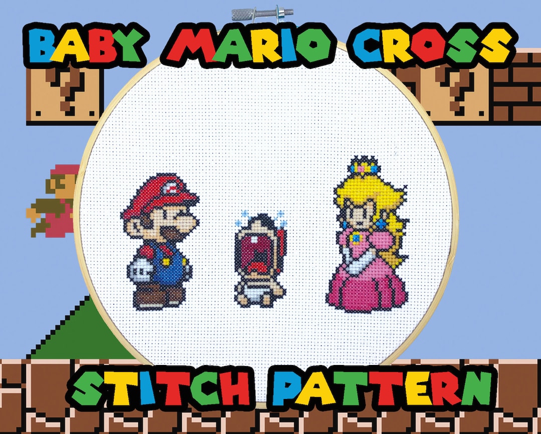 Baby Mario Inspired Cross Stitch Pattern - Perfect Baby Shower Gift - Etsy
