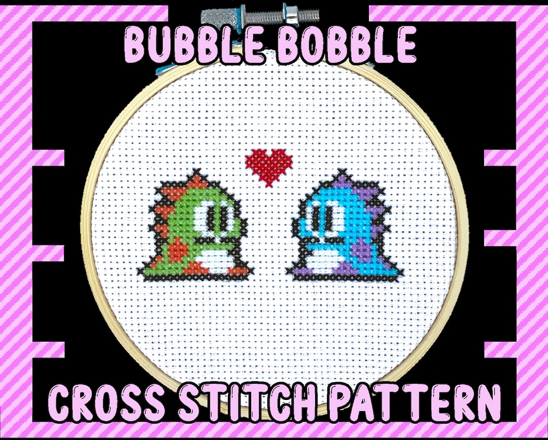 Bubble Bobble Inspired Cross Stitch Pattern - Etsy