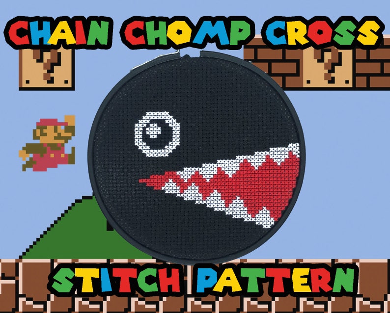 Chain Chomp Cross Stitch Pattern Mario Inspired | Etsy