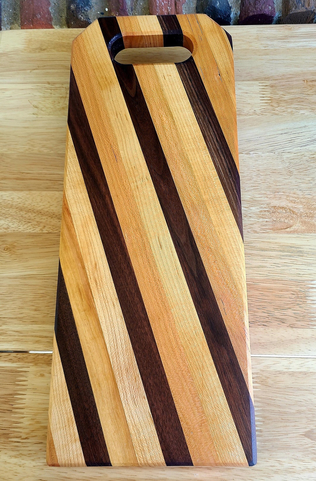 Handcrafted Striped Charcuterie Board: Maple, Cherry & Walnut Cutting ...